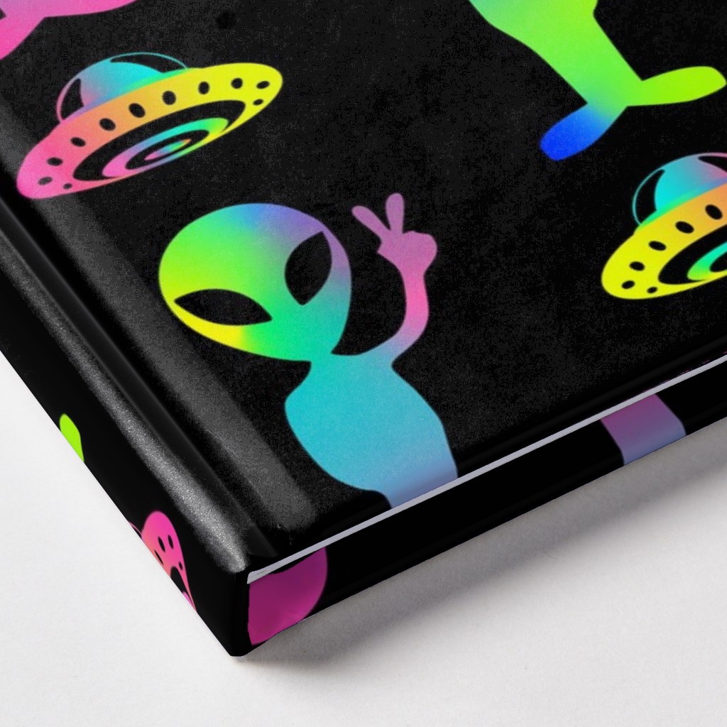 90's Rainbow Aliens and Ufos - Multi on Black Journal | Shutterfly