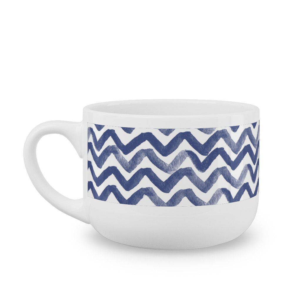 Zig Zag Waves - Navy Latte Mug | Shutterfly