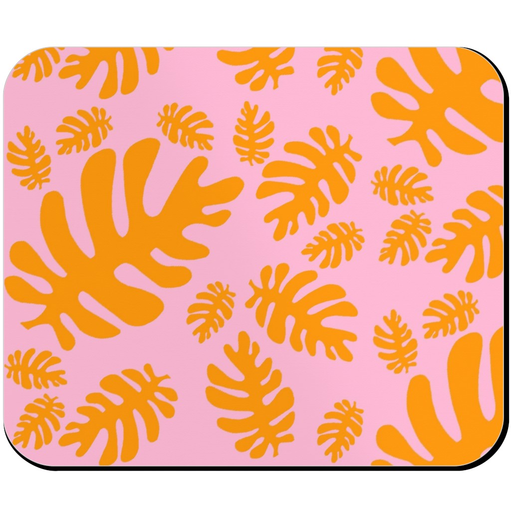 Funky Tropical Leaf - Orange and Blush Mouse Pad | Shutterfly