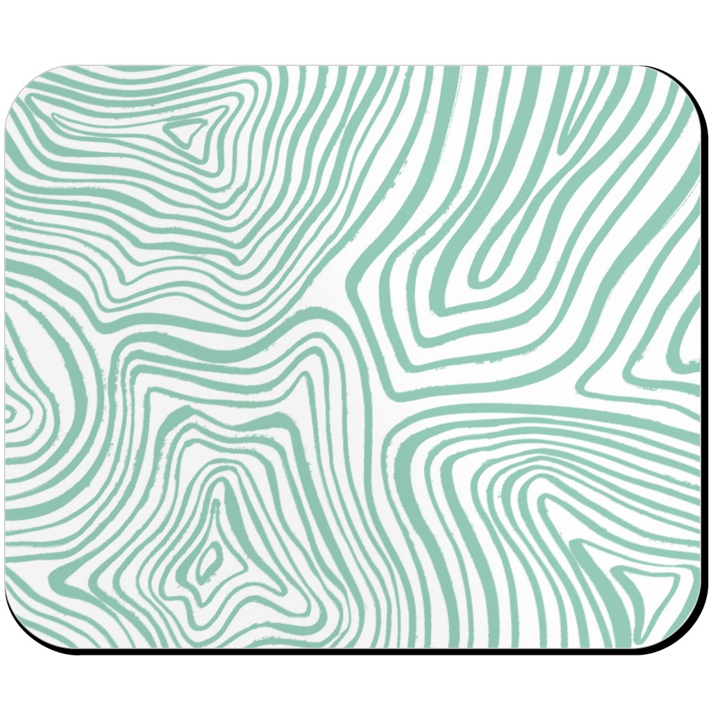 Abstract Wavy Lines - Green Mouse Pad | Shutterfly