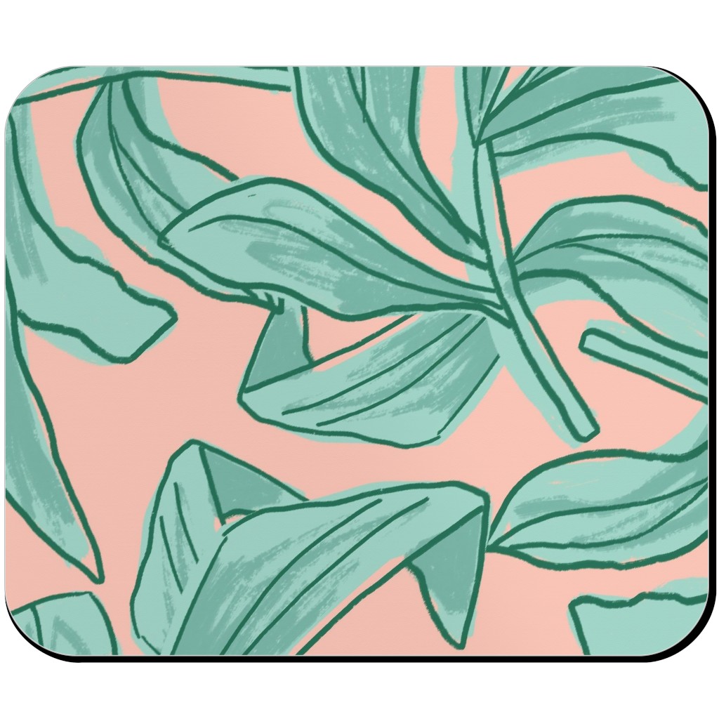 Lush Tropical Leaves - Pink and Mint Mouse Pad | Shutterfly