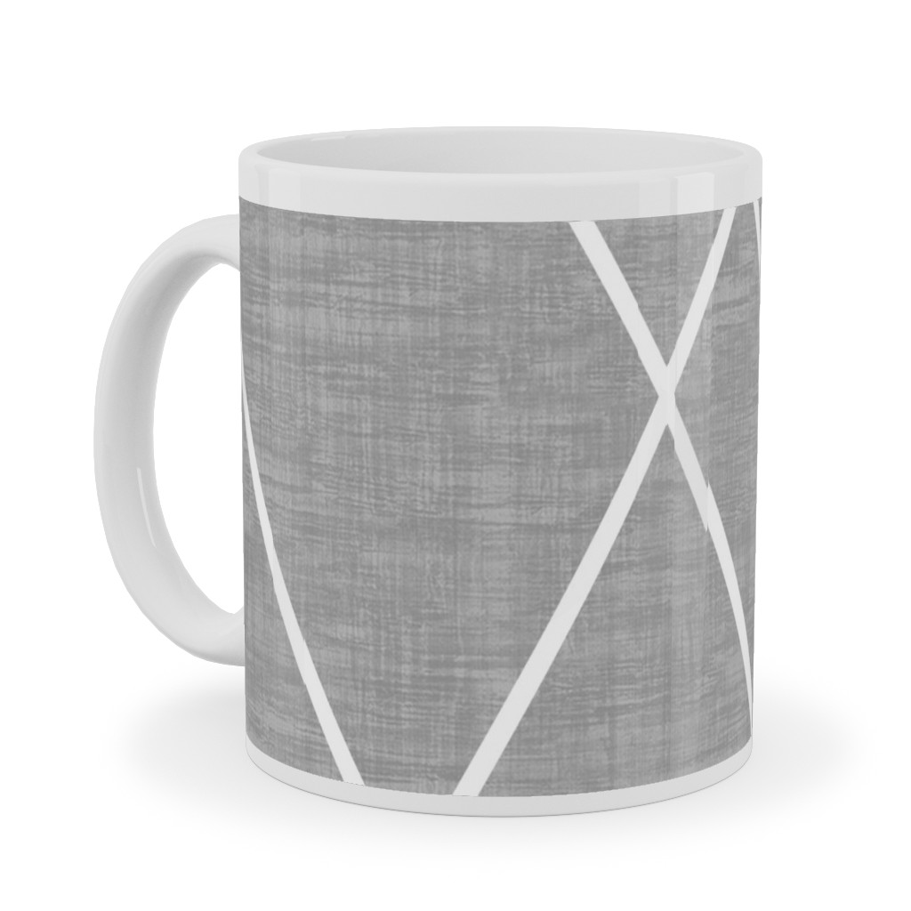 Geometric Grid - Gray Ceramic Mug | Shutterfly