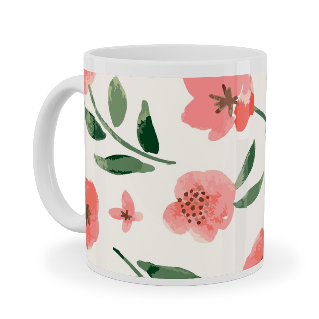 Scattered Watercolor Spring Flowers Ceramic Mug | Shutterfly