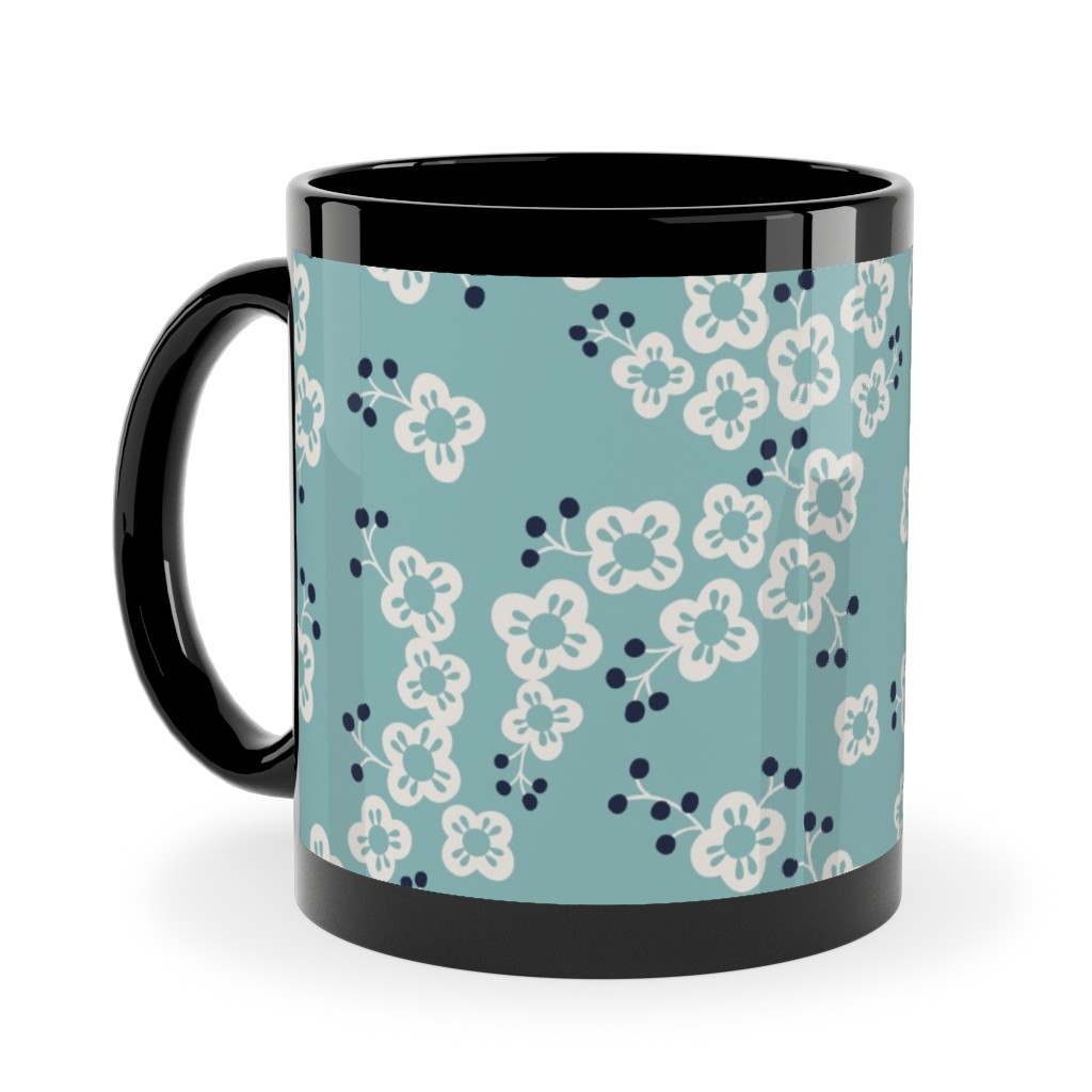 Japanese Blossom - Blue Ceramic Mug | Shutterfly