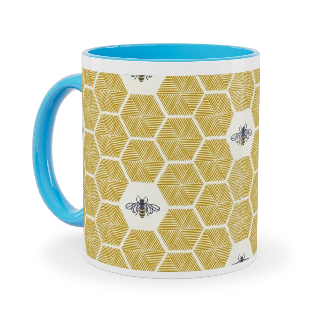 Bees Stitched Honeycomb - Gold Ceramic Mug | Shutterfly