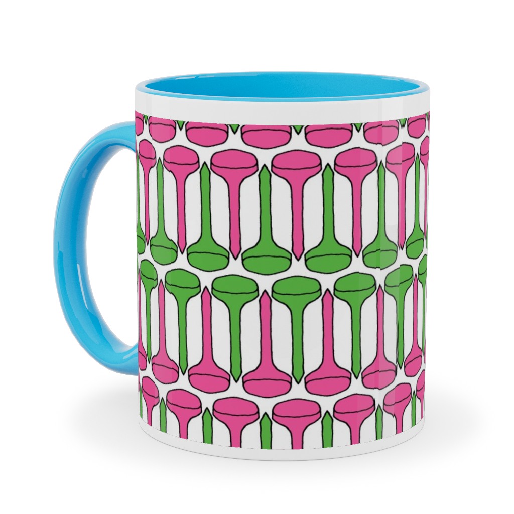 Golf Tees Pattern - Green and Pink Ceramic Mug | Shutterfly