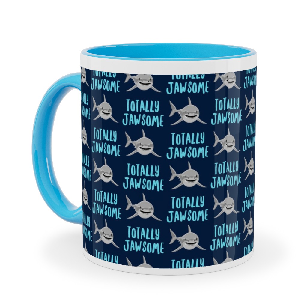 Totally Jawsome - Sharks! - Navy Ceramic Mug | Shutterfly
