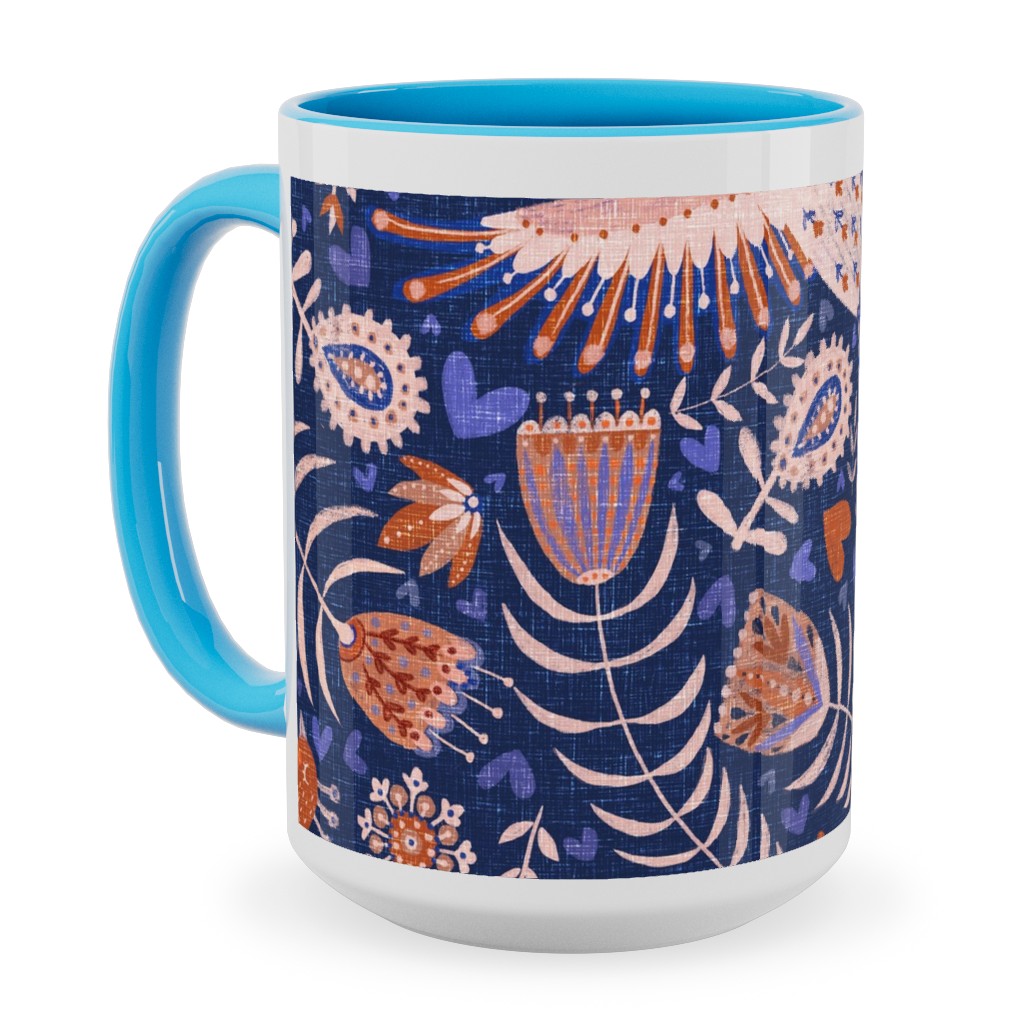 Swedish Folk Art Birds - Blue Ceramic Mug | Shutterfly