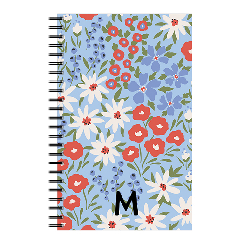 Blue Wildflowers Custom Text 5x8 Notebook by Shutterfly | Shutterfly