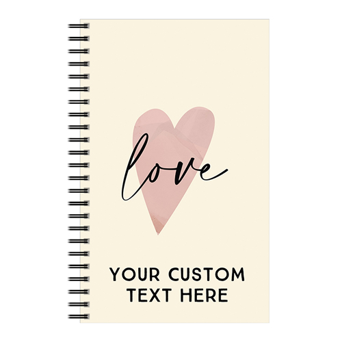 Love Script Heart Custom Text 5x8 Notebook by Shutterfly | Shutterfly