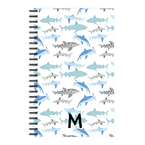 Watercolor Sharks Custom Text 5x8 Notebook by Shutterfly | Shutterfly