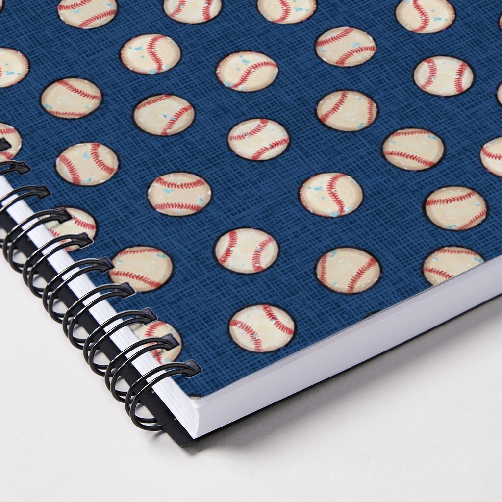 Baseball Balls on Blue Linen Notebook | Shutterfly