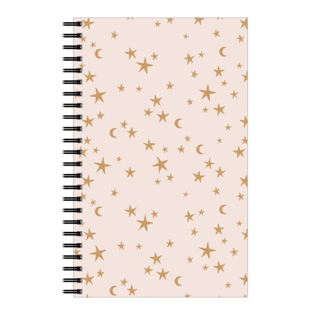 Stars & Moon - Starry Night Universe - Beige and Brown Notebook ...