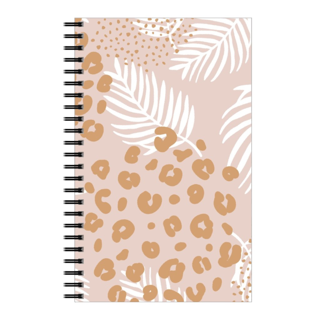Palm Leaves and Animal Panther Spots - Beige Notebook | Shutterfly