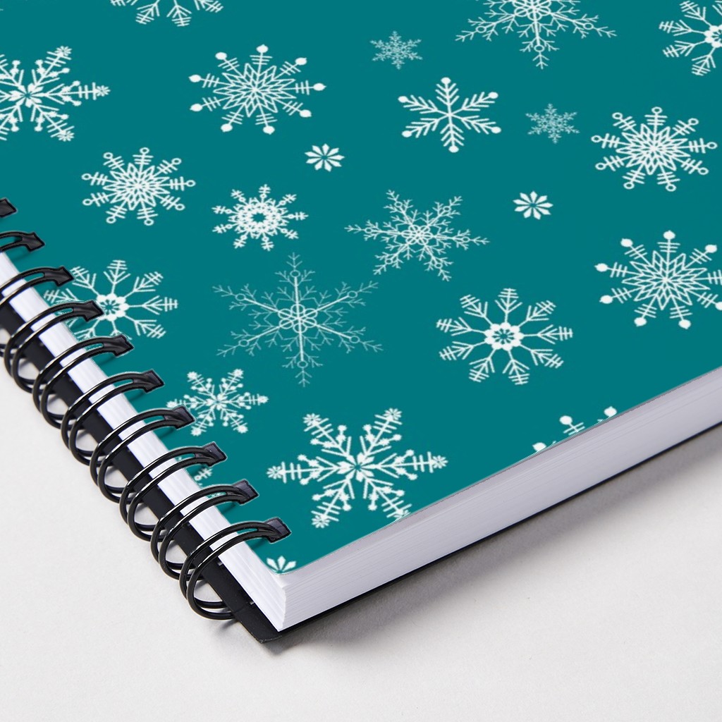 Snowflakes on Emerald Notebook | Shutterfly