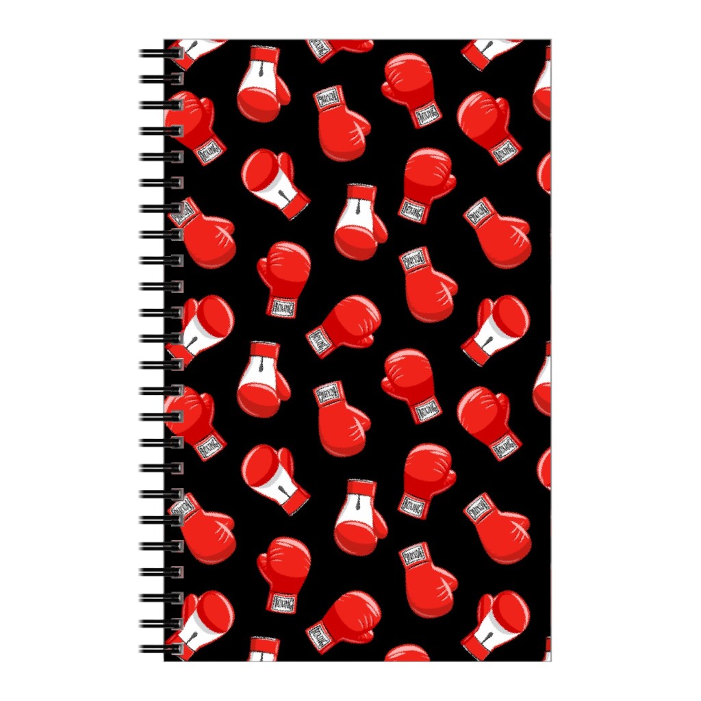 Boxing Gloves - Red on Black Notebook | Shutterfly