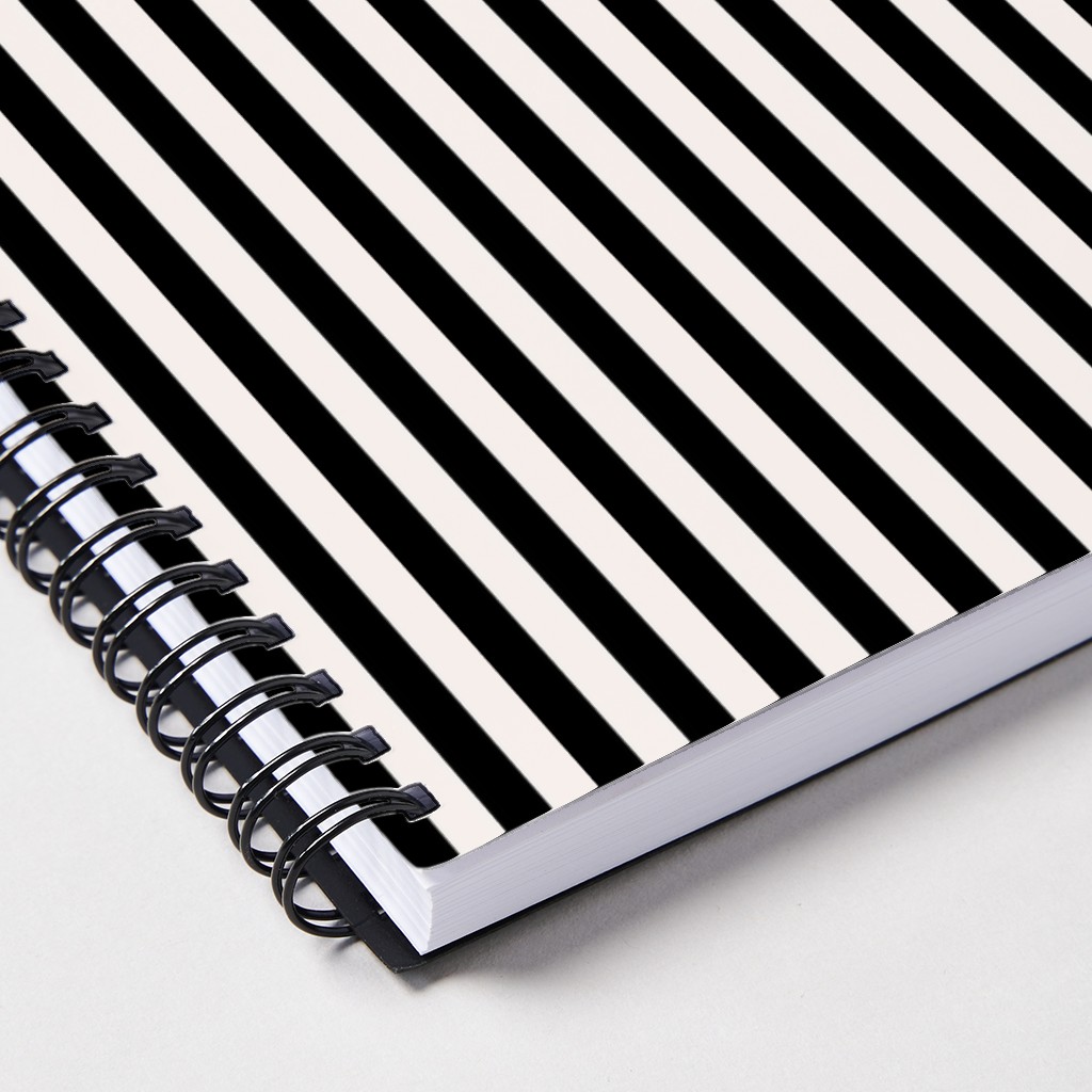 Basic Stripe - Black and Cream Notebook | Shutterfly