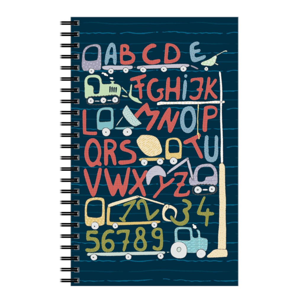 Abc 123 Construction Trucks - Navy Notebook | Shutterfly
