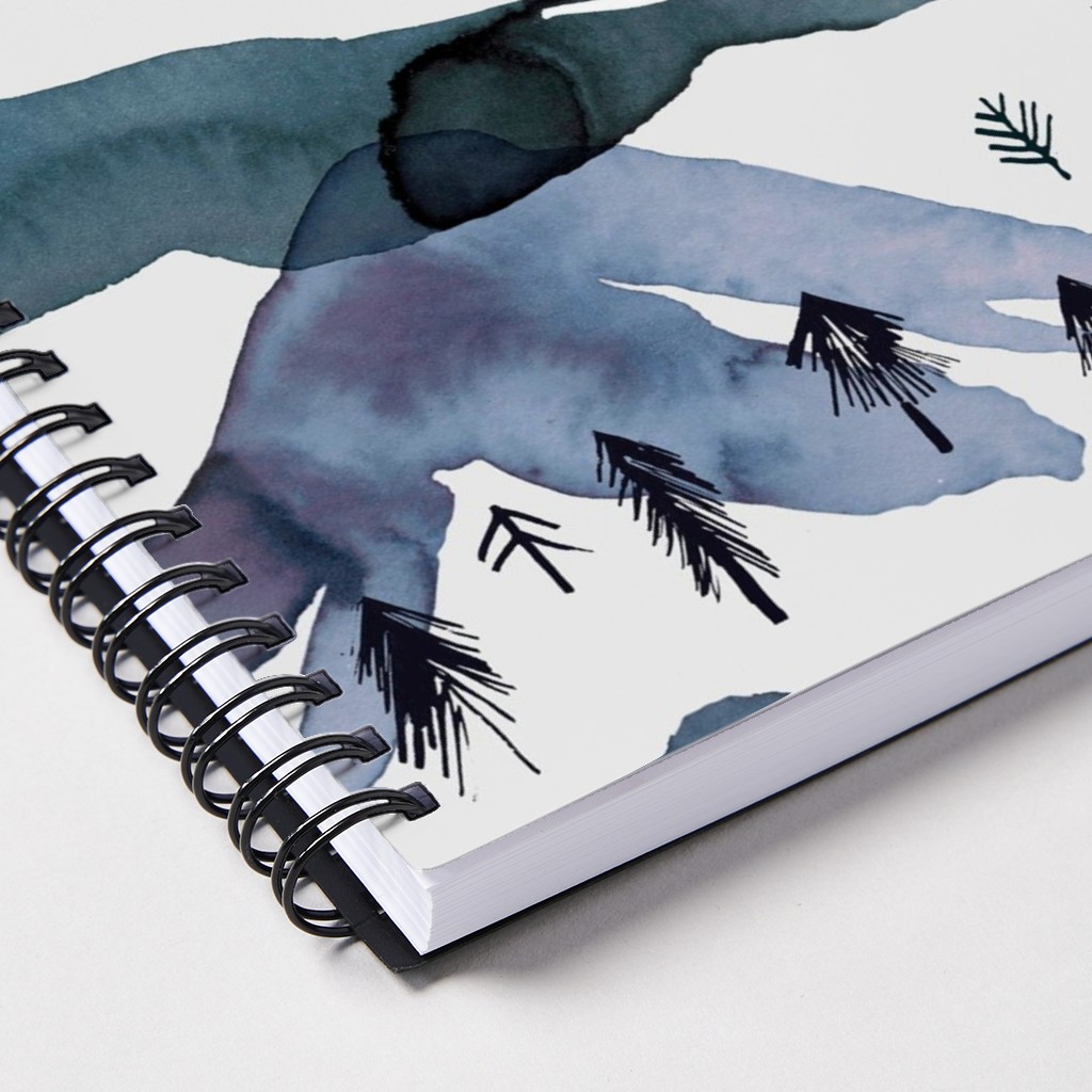 Watercolor Mountains Landscape - Blue Notebook | Shutterfly