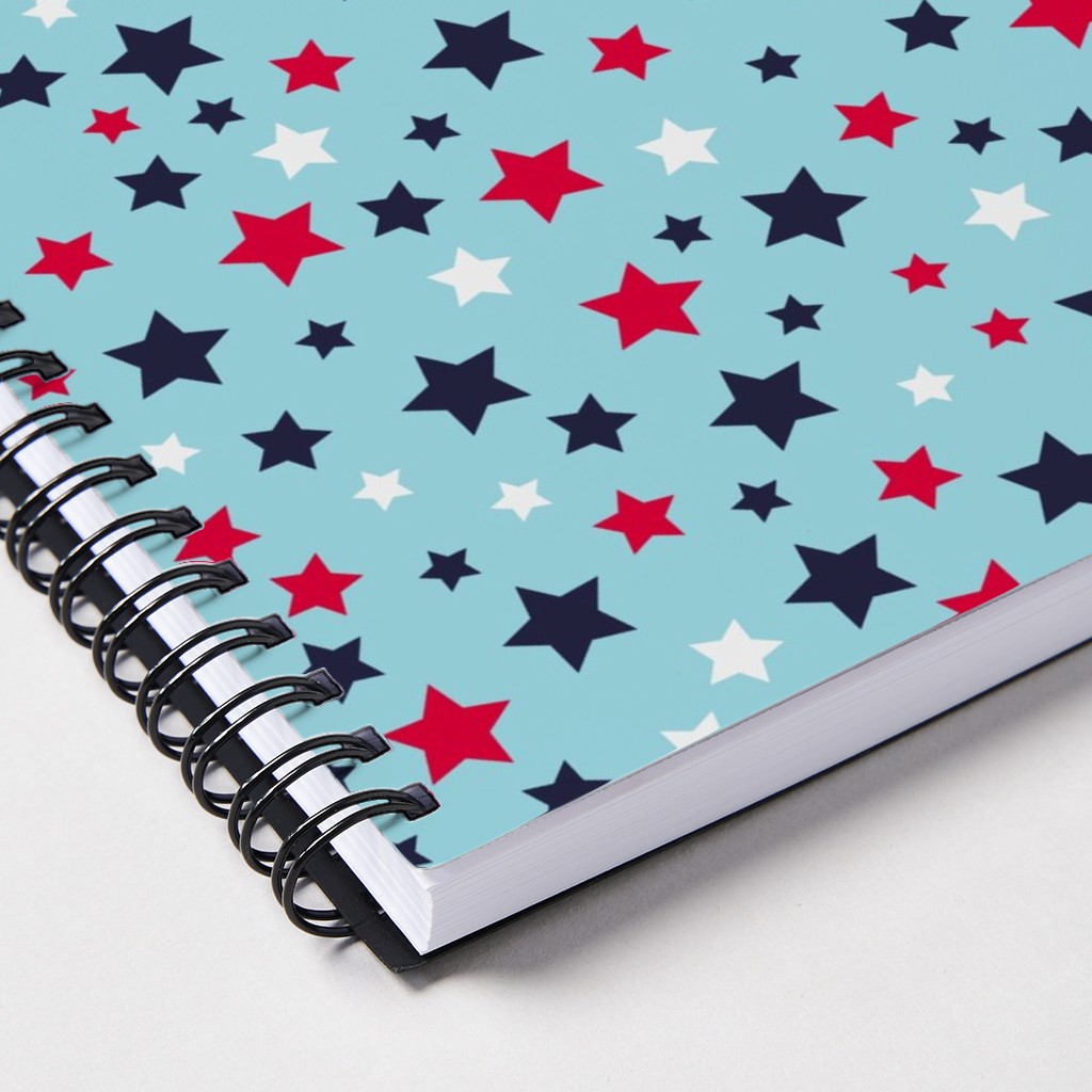 Scattered Stars - Blue Red and White Notebook | Shutterfly
