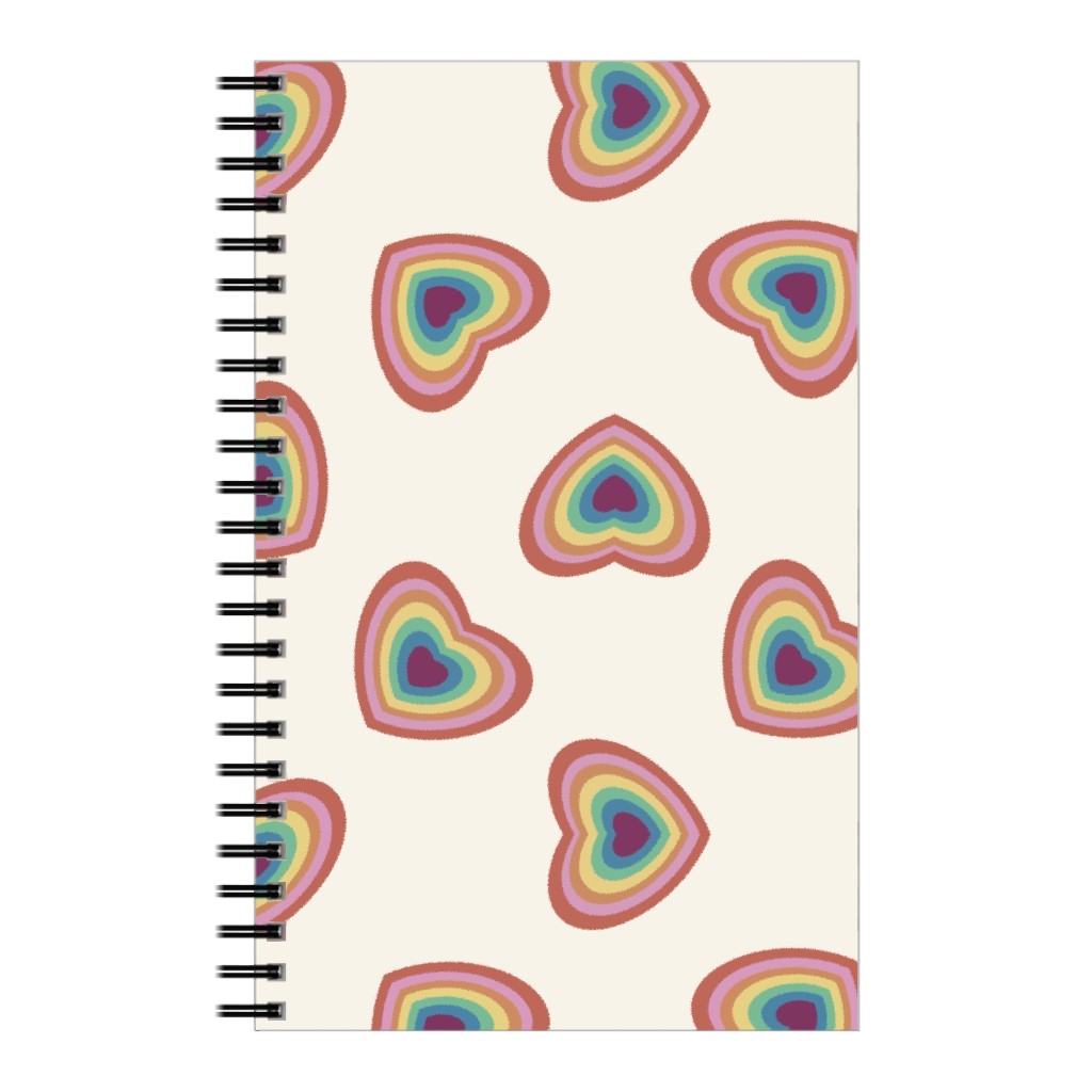 Pride Hearts - Rainbow 90s Hearts - Muted Notebook | Shutterfly