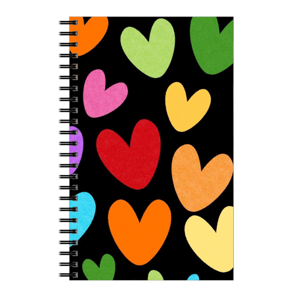 Rainbow Hearts - Black Notebook | Shutterfly