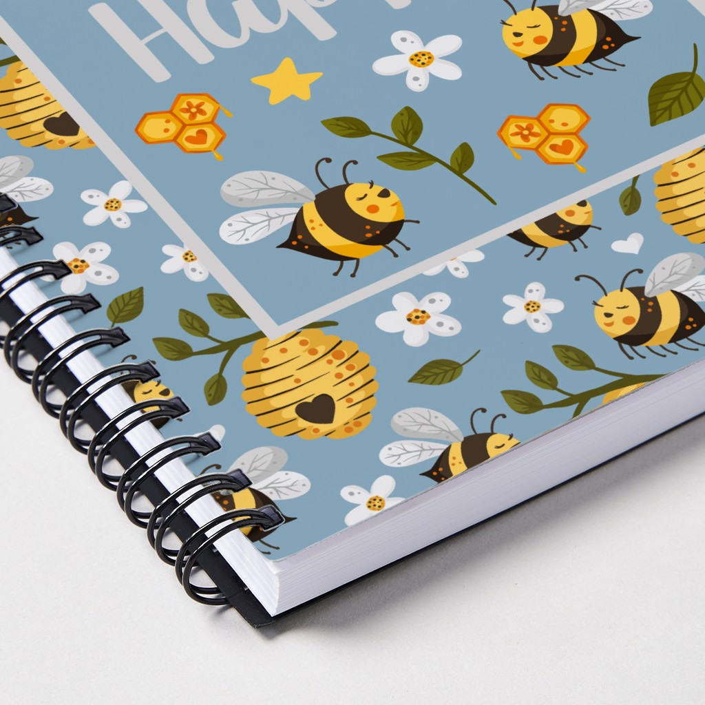 Bee Happy - Honey Bumblebee Hives & Daisies Notebook | Shutterfly
