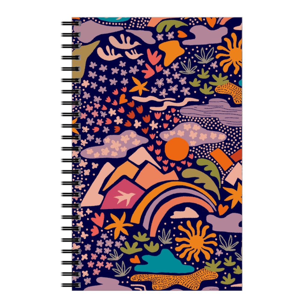 Ditsy Outdoor Adventure - Dark Blue Notebook | Shutterfly
