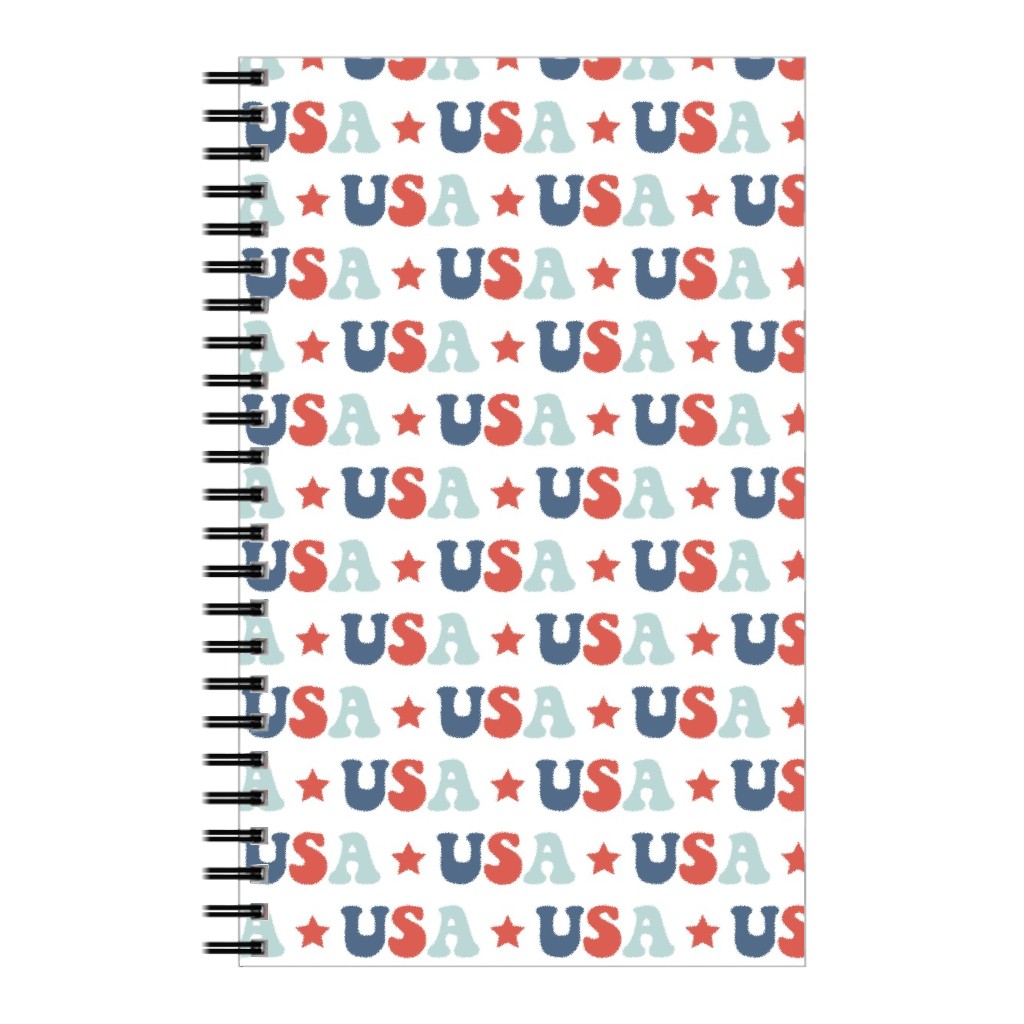 Usa - Groovy Vintage - Red White Blue Notebook | Shutterfly