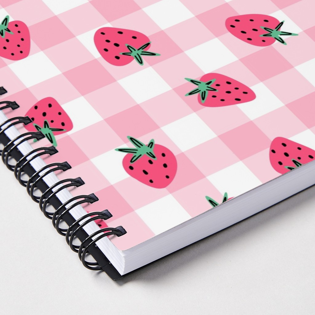 Summer Strawberry Gingham - Pink Notebook | Shutterfly