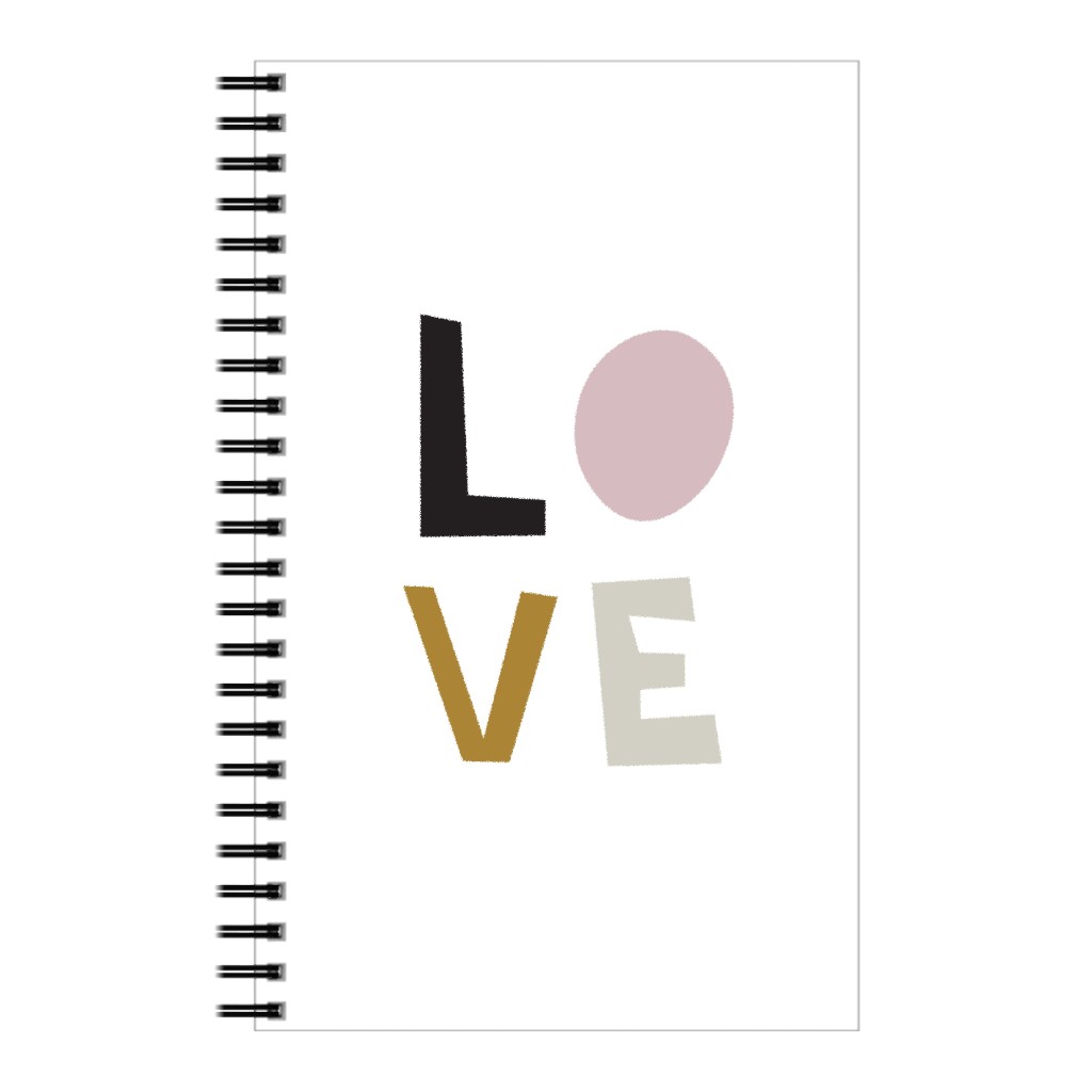Love Typography - Neutral With Pink Notebook | Shutterfly