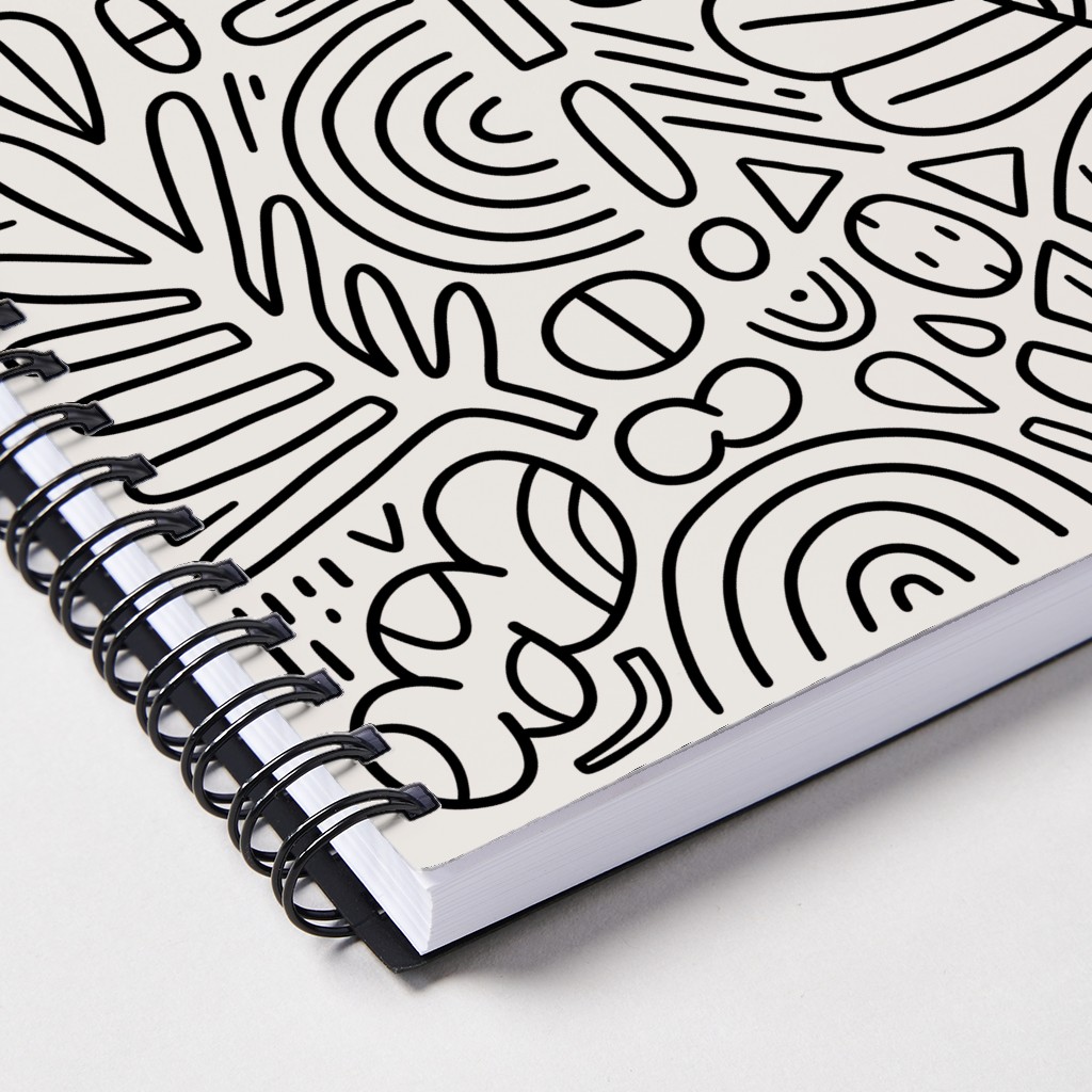 Doodles - Black and Beige Notebook | Shutterfly
