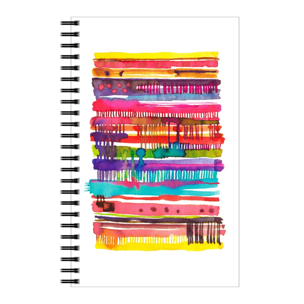 Watercolor Irregular Vainica Stripes - Multi Notebook | Shutterfly