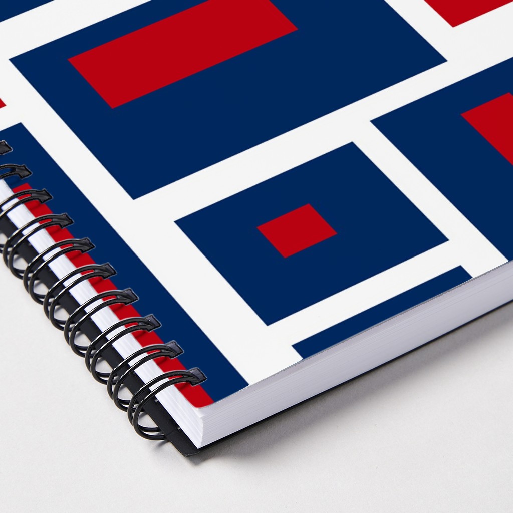 Geometric Rectangles in Red, White and Blue Notebook | Shutterfly