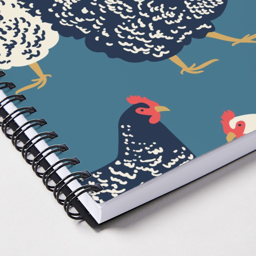 Farmhouse Chickens on Blue Notebook | Shutterfly