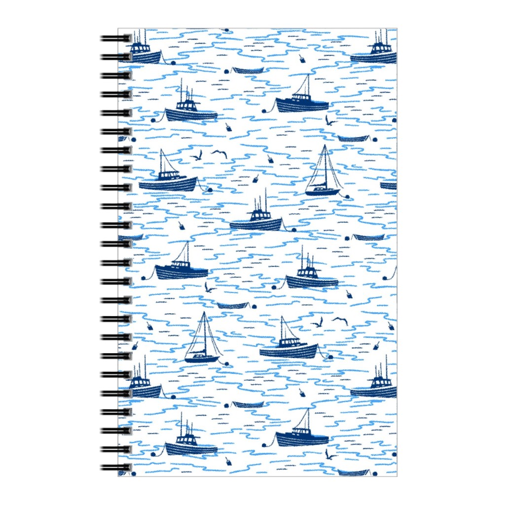 Harbor Boats - White Notebook | Shutterfly