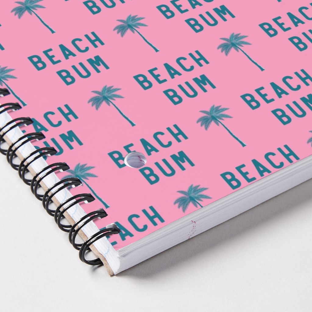 Beach Bum - Teal on Pink Notebook | Shutterfly