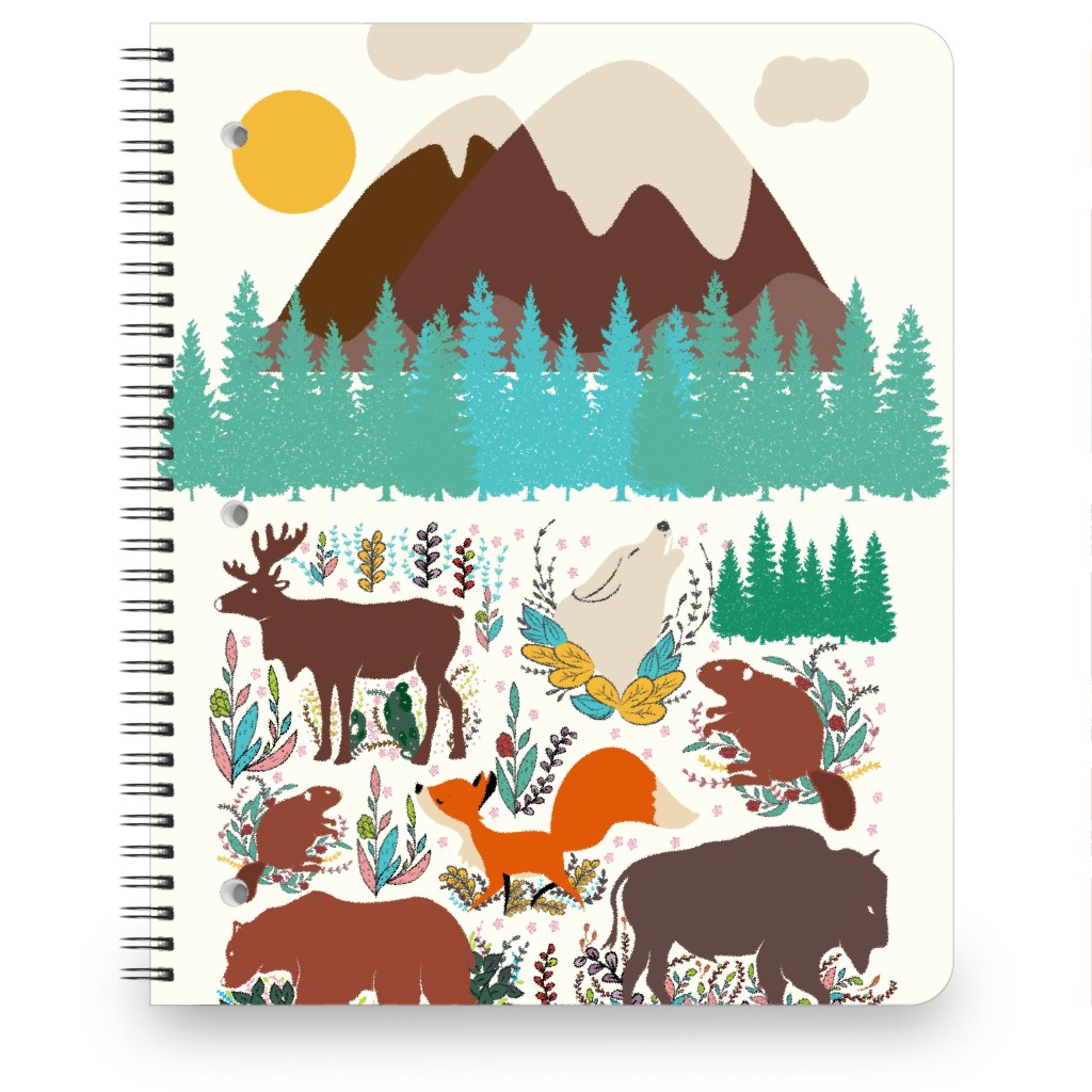 Wildlife Mountain Illustration Notebook | Shutterfly
