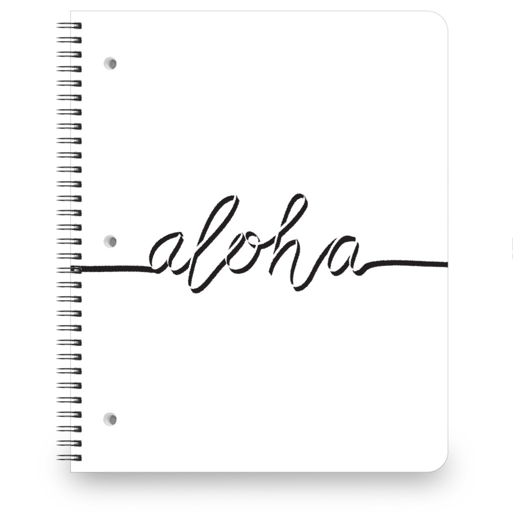 Aloha Script - Black and White Notebook | Shutterfly