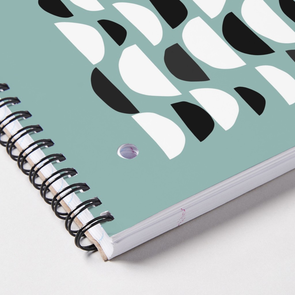 Abstract Scandi Half Moons - Green Notebook | Shutterfly