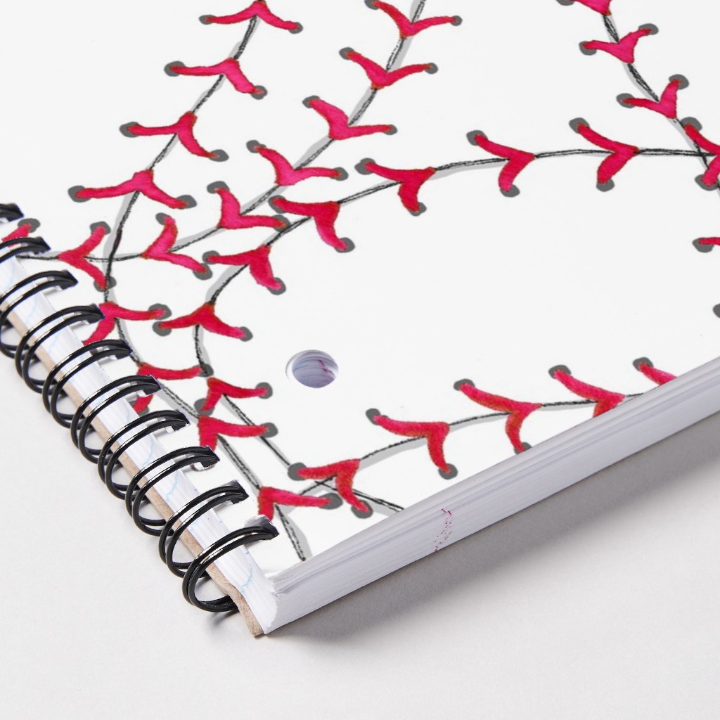 Baseball Seams - White Notebook | Shutterfly