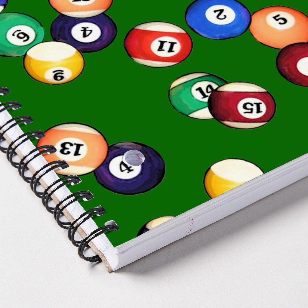Billiards Balls on Felt - Multicolor Notebook | Shutterfly