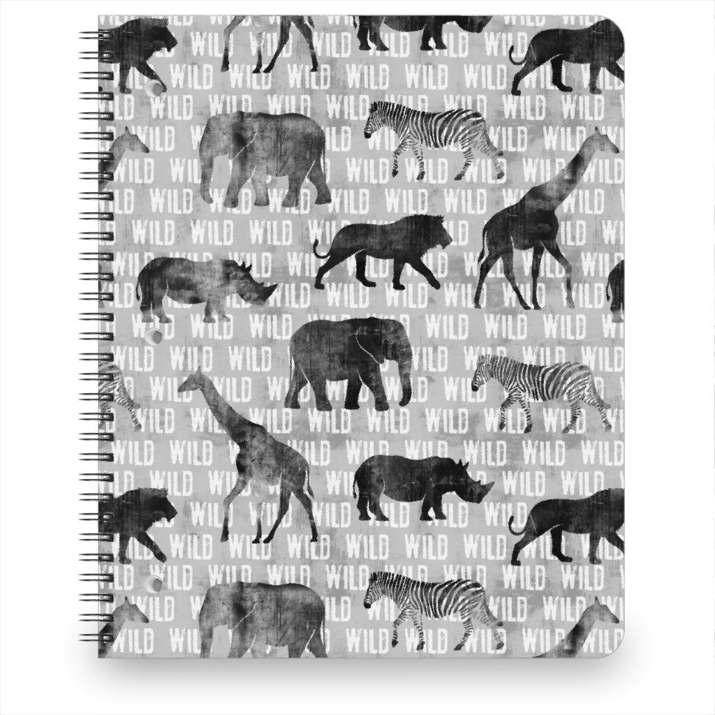 Wild Safari Animals - Grey Notebook | Shutterfly