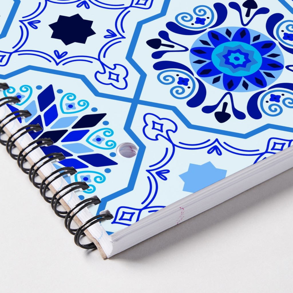Cheery Royal Blue Modern Moorish Tiles - Blue Notebook | Shutterfly