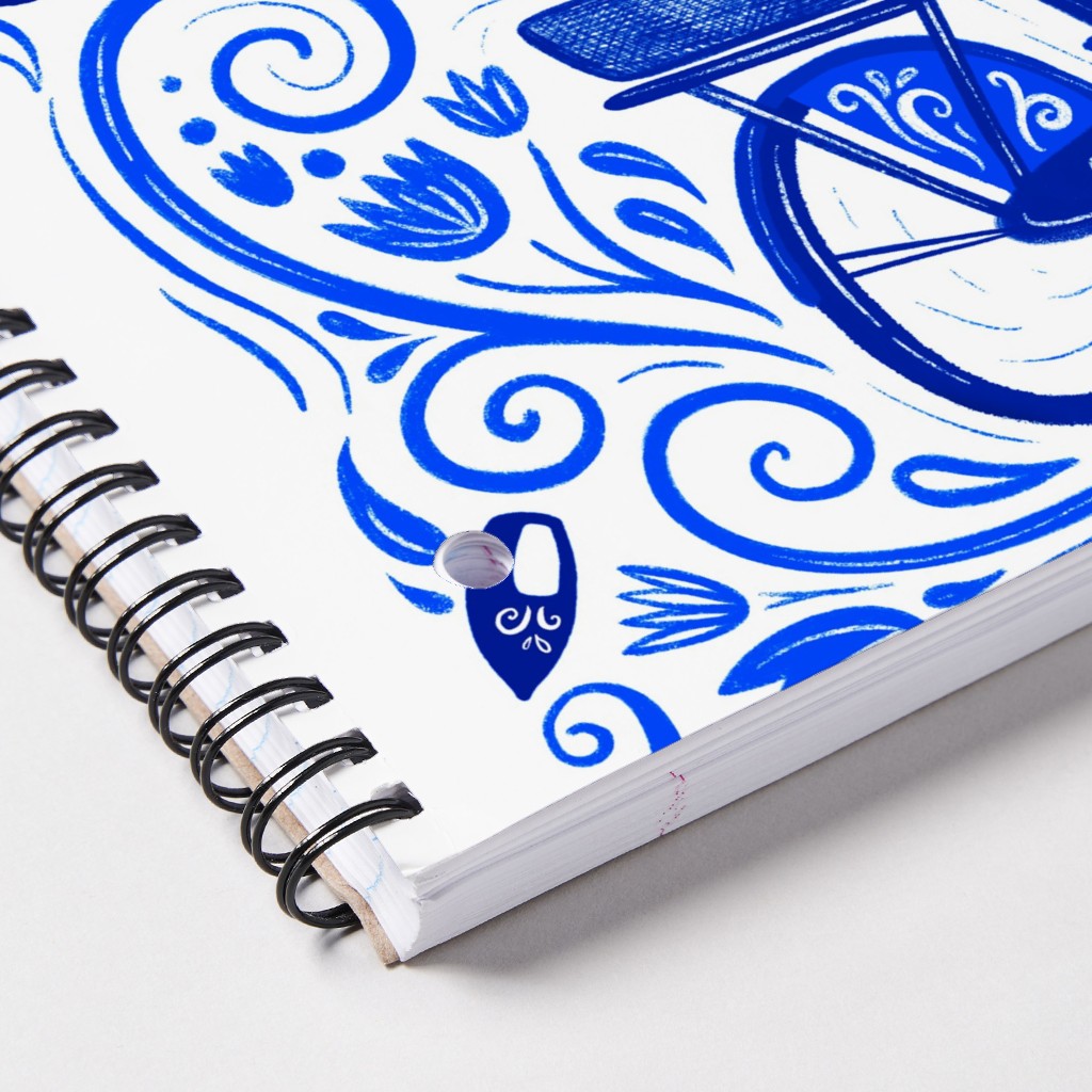 Dutch Bike Folk Art - Blue Notebook | Shutterfly
