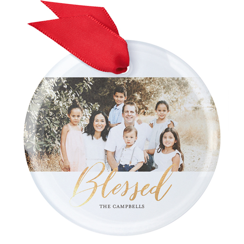 Red Circle Glass Ornament | Shutterfly