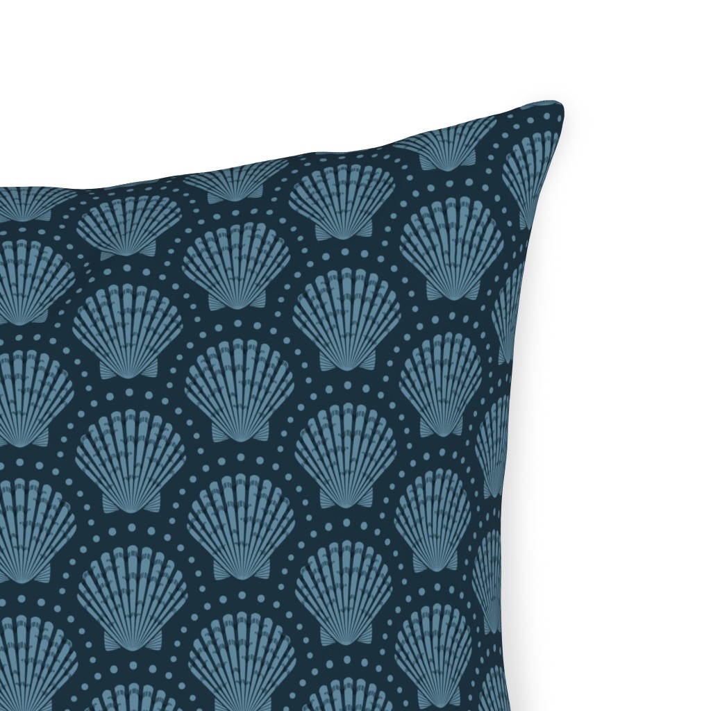 Pretty Scallop Shells - Navy Blue Outdoor Pillow | Shutterfly