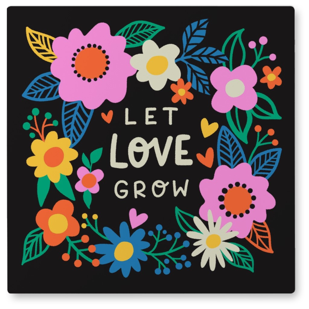 Let Love Grow - Multi on Black Photo Tile | Shutterfly