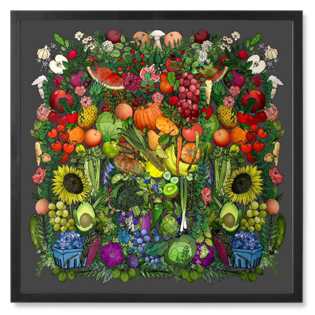 Farmers Market - Multi on Black Photo Tile | Shutterfly
