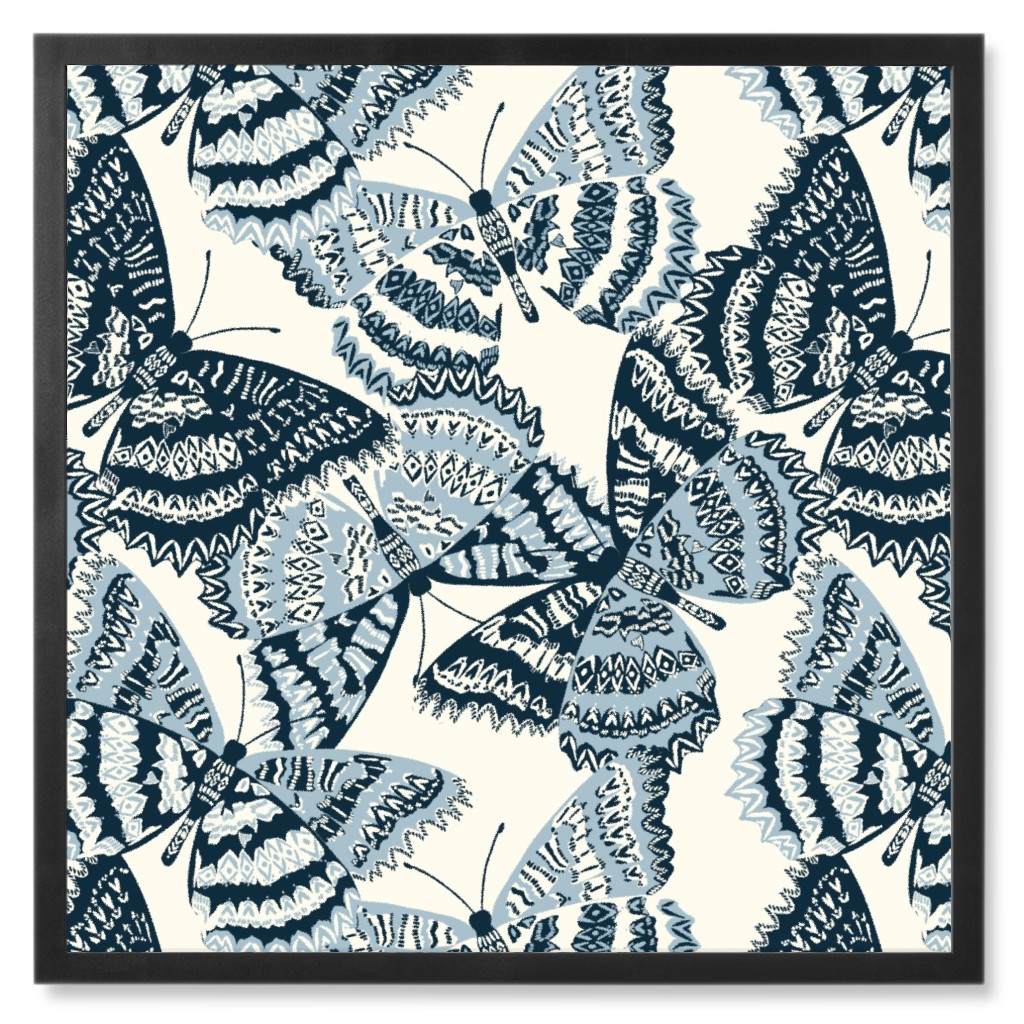 Butterfly - Hand Drawn - Blue Photo Tile | Shutterfly